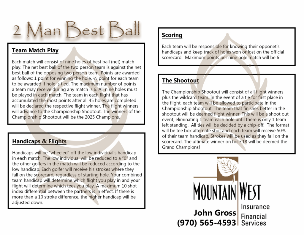 Mountain West 2-Man Best Ball – Conquistador Golf Course